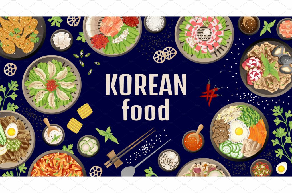 Korean dinner background. Closeup – MasterBundles