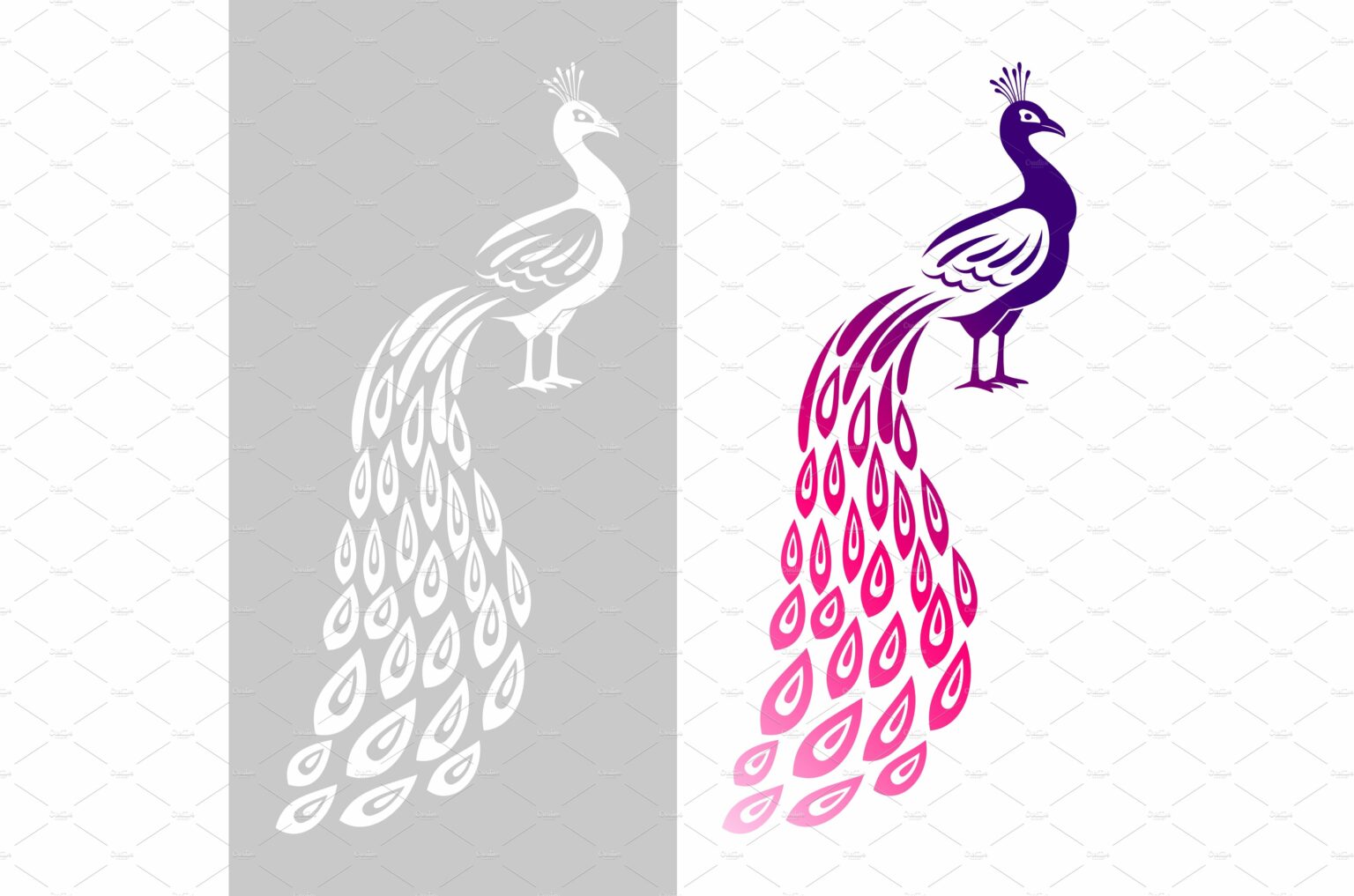 Peacock wedding symbol. Abstract – MasterBundles
