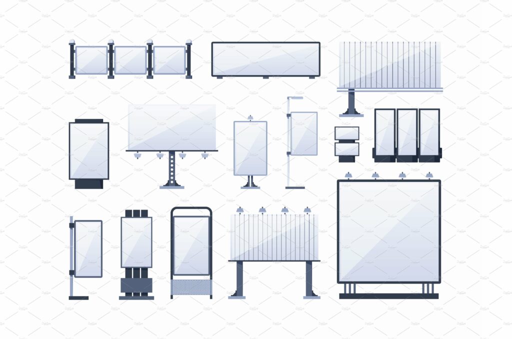 Urban billboards. Outdoor city place – MasterBundles