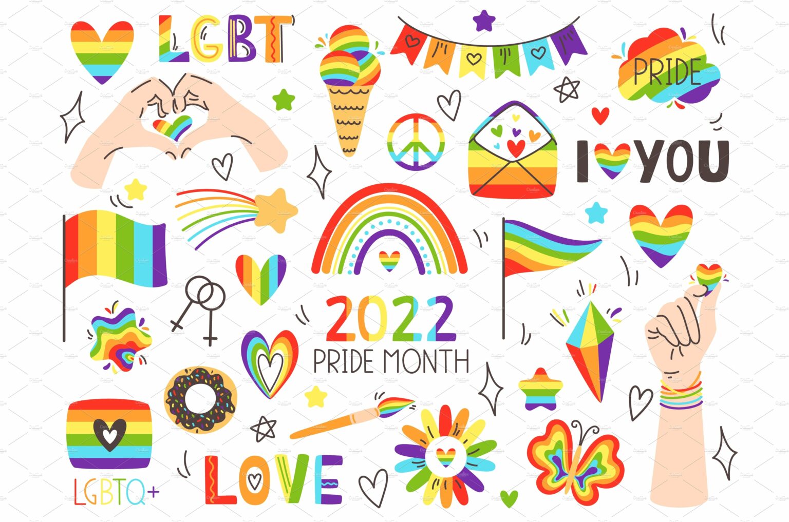 Pride LGBT symbols. Pride month – MasterBundles
