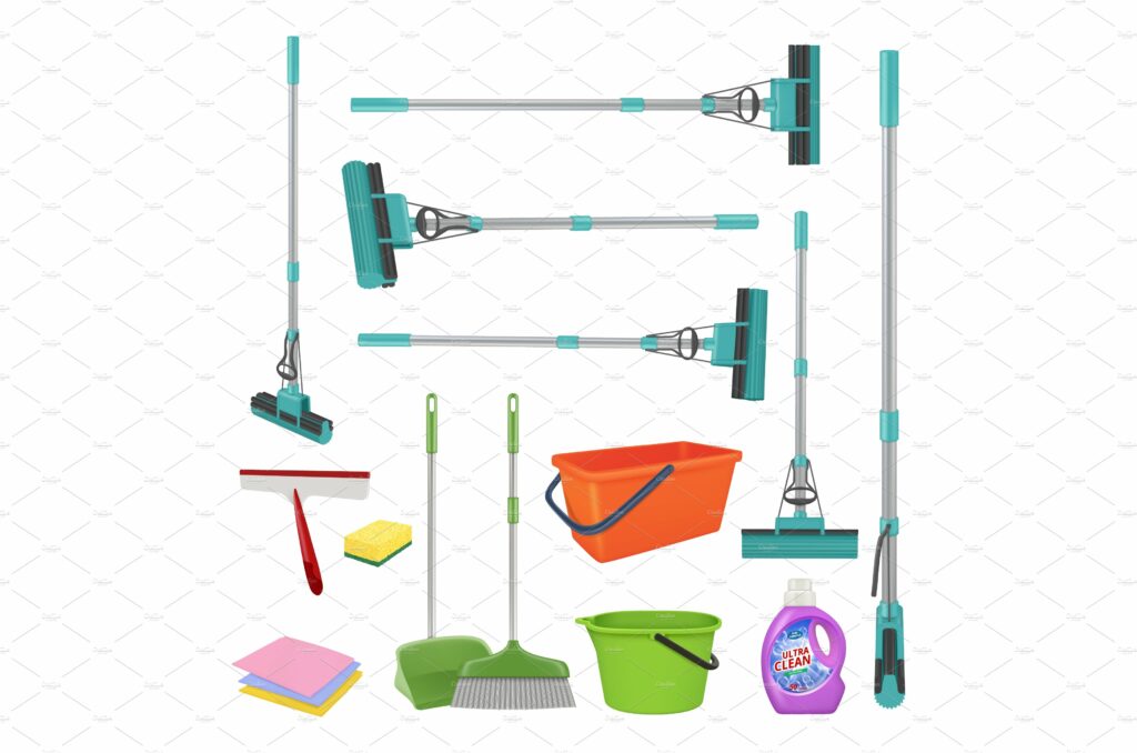 Home cleaning tools. Mops rags – MasterBundles
