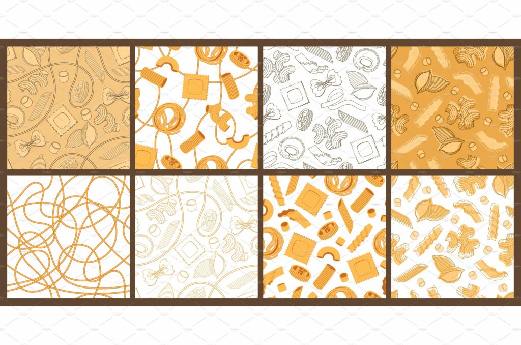 Italian pasta shapes patterns – MasterBundles