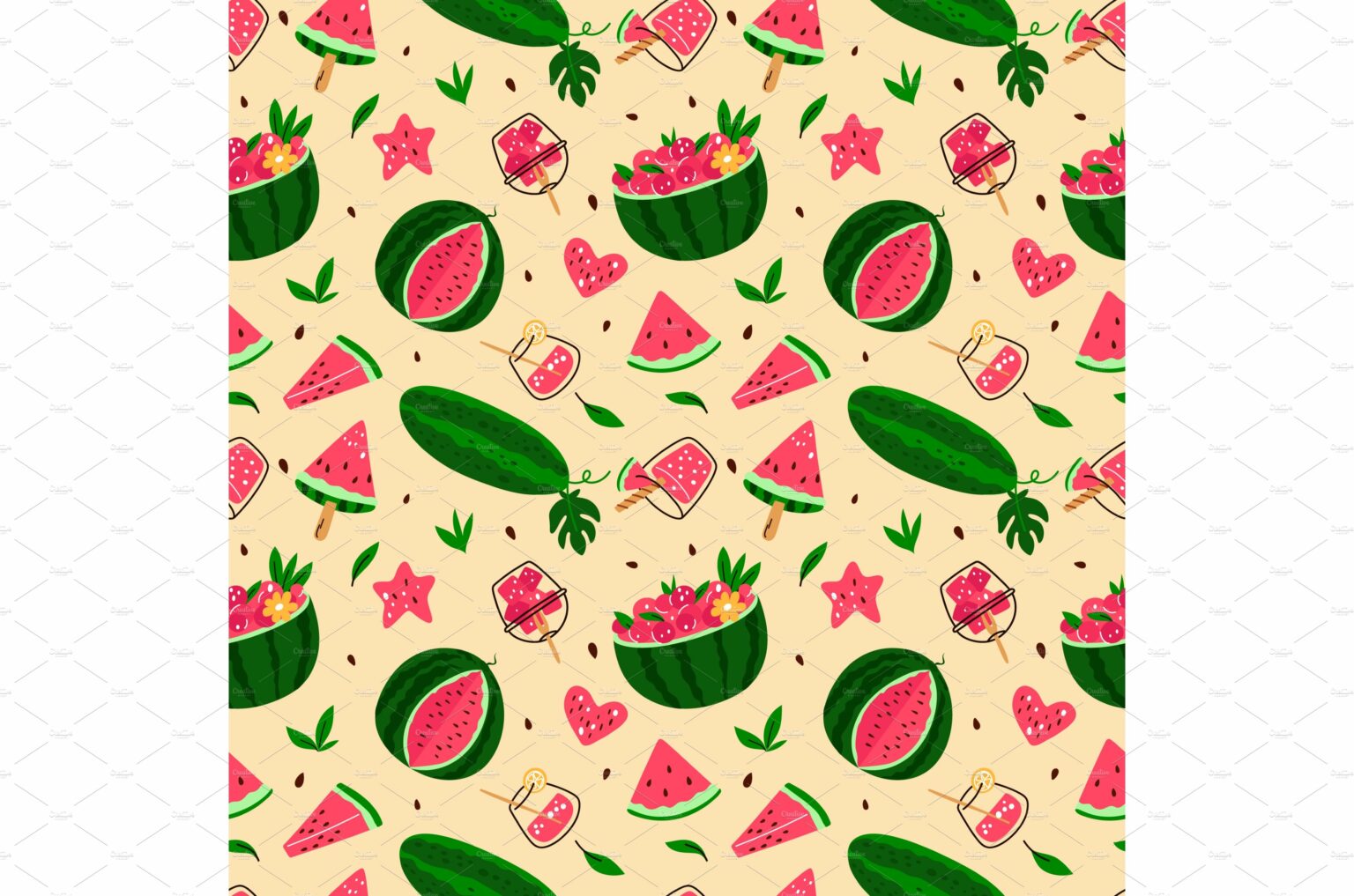 Watermelon seamless pattern. Bright – MasterBundles