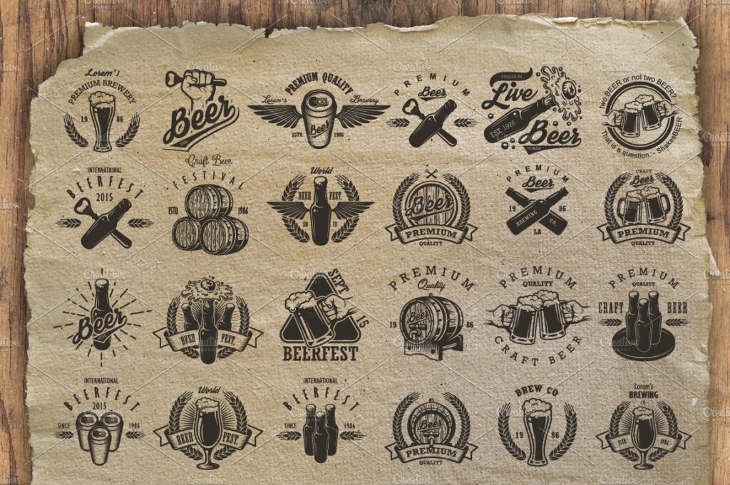 Set of beer logos templates – MasterBundles