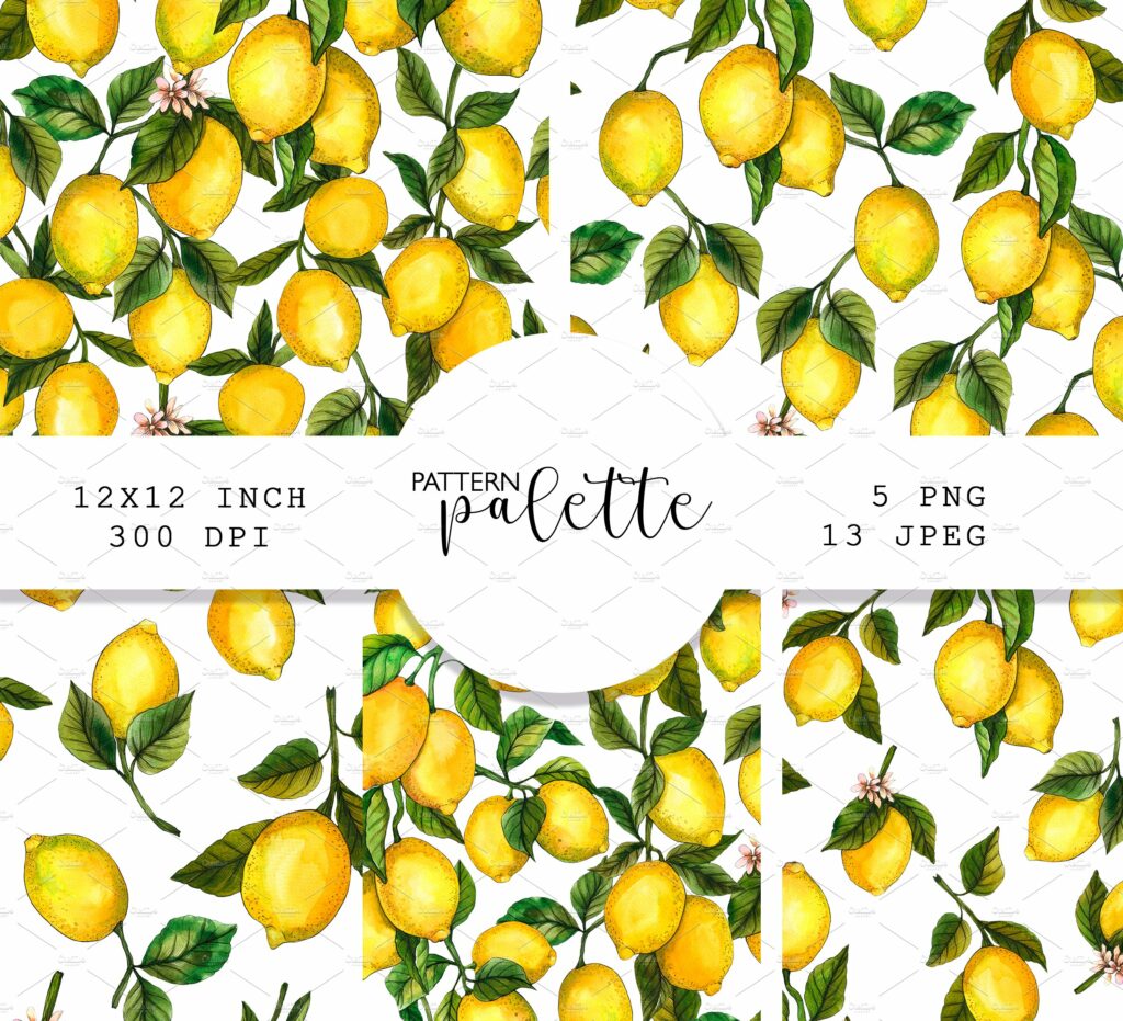 Watercolor Lemons Collection – MasterBundles