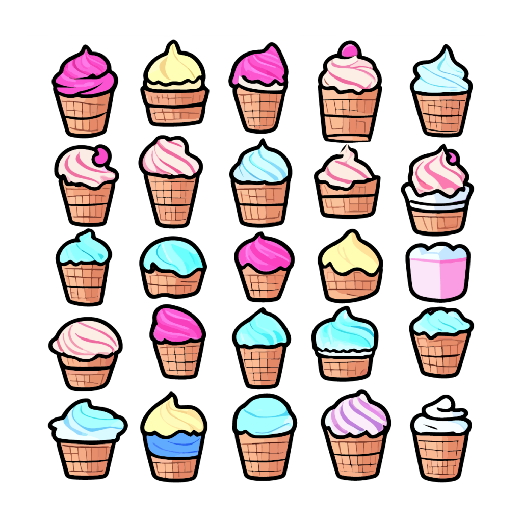 25 Ice Cream Varieties RGB Color - MasterBundles