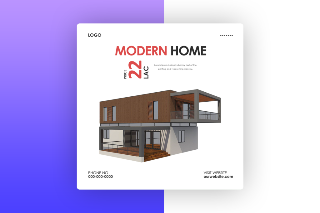 Modern Home Real Estate Social Media Poster Design - MasterBundles