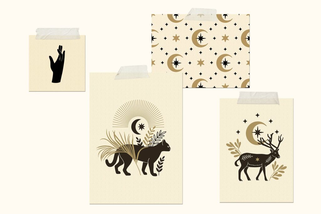 "Celestial" Illustrations&Patterns – MasterBundles