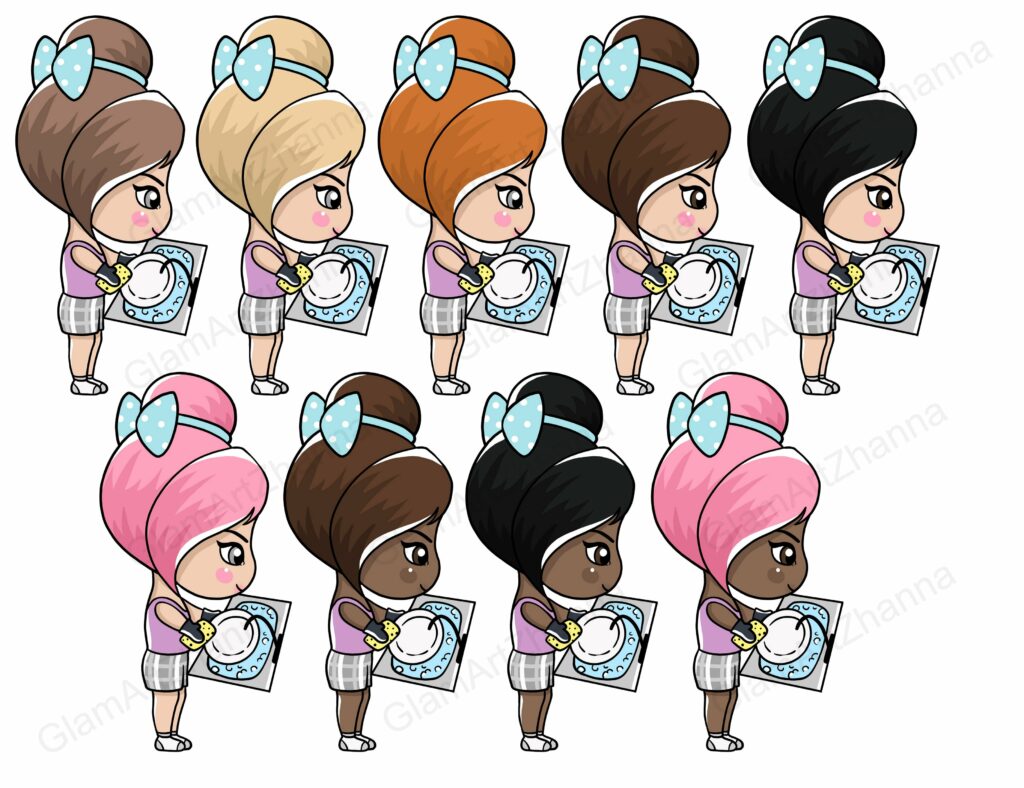 Cleaning Cute Dolls – MasterBundles