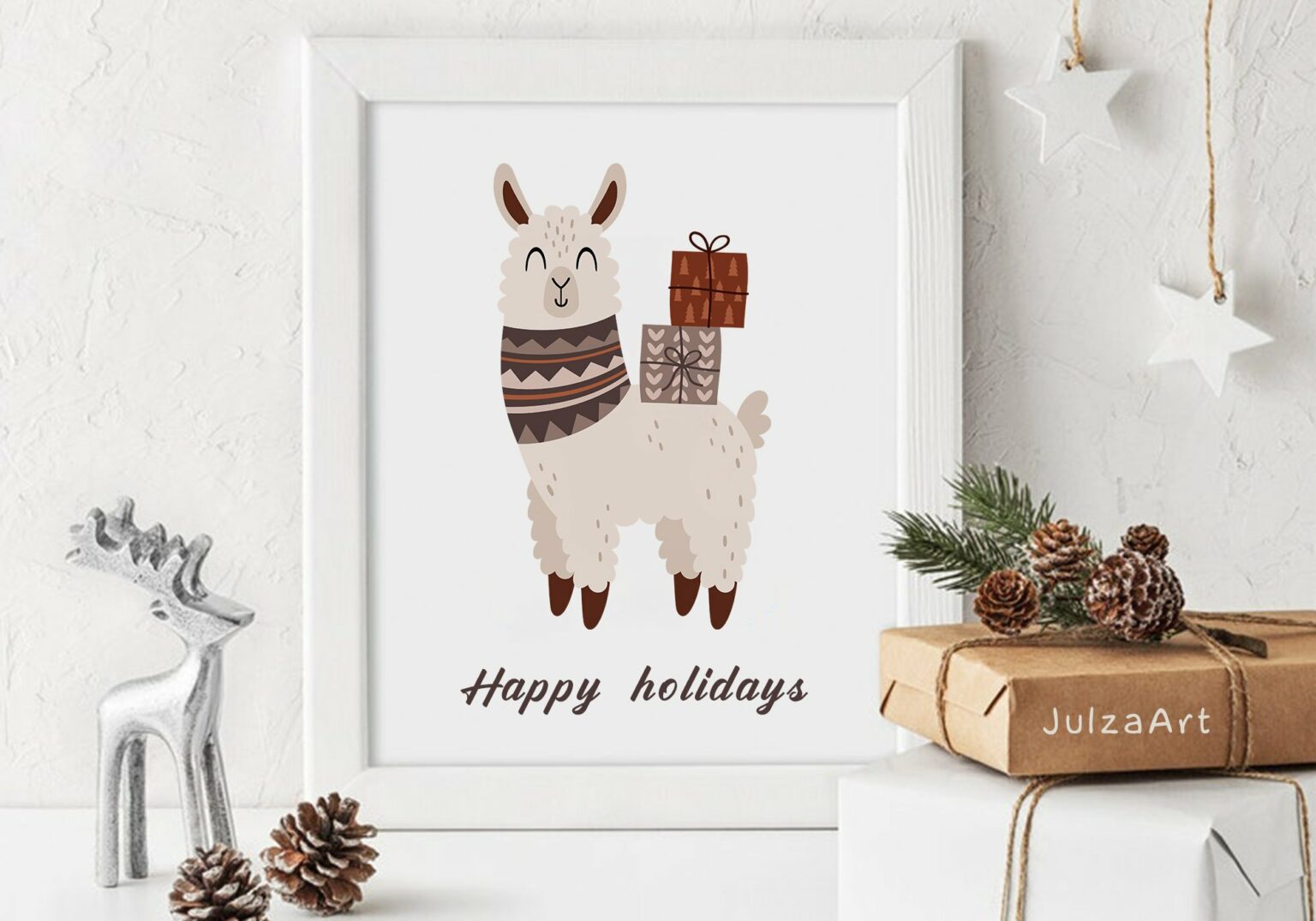 Christmas llama clipart – MasterBundles
