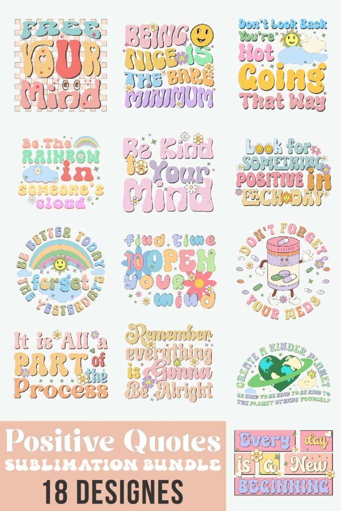 Positive Quotes Sublimation Bundle - MasterBundles