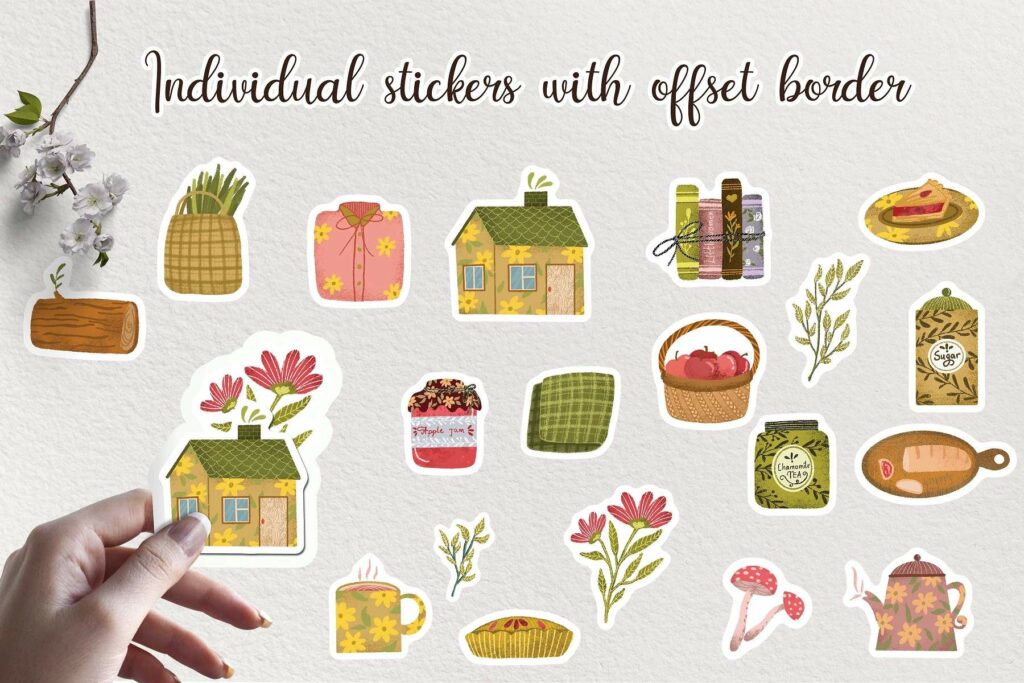 Cottagecore sticker pack - MasterBundles