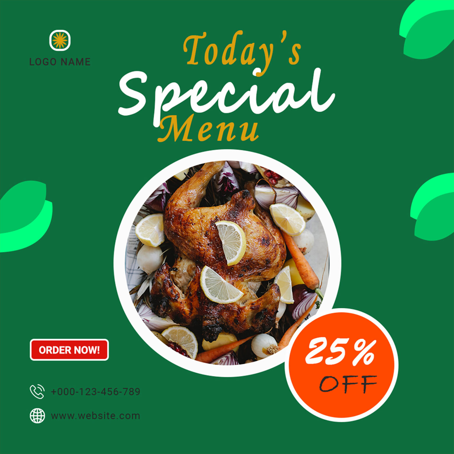 3 Food Menu Social Media Instagram Templates - MasterBundles