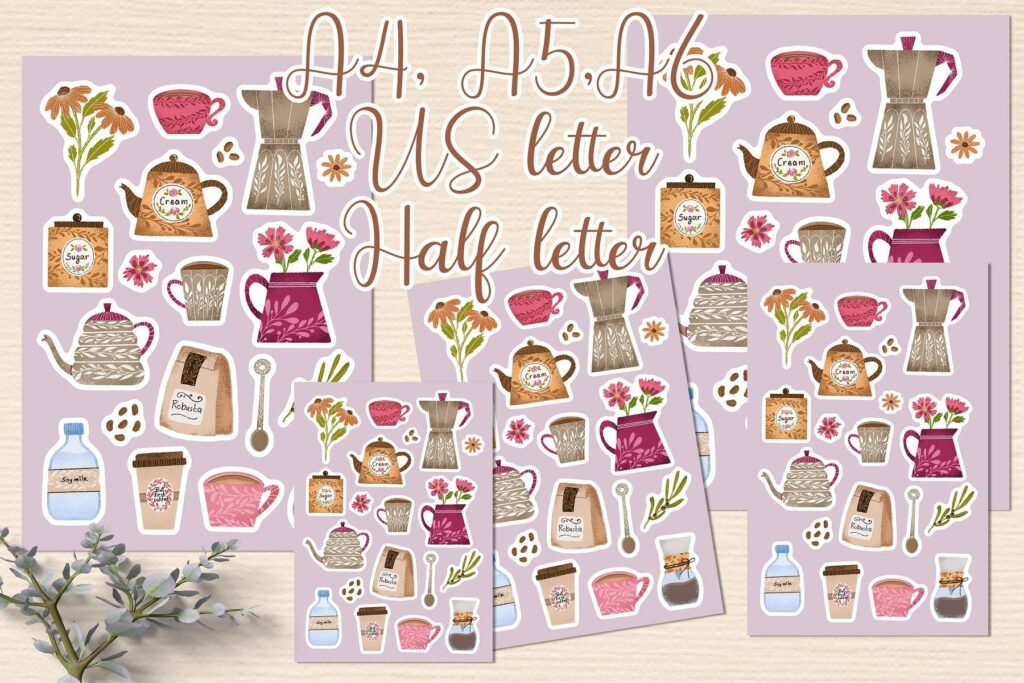 Coffee aesthetic sticker pack - MasterBundles