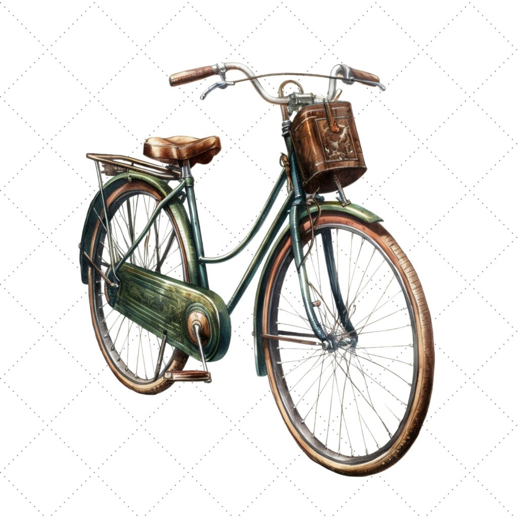 Vintage bicycle Watercolor Clipart Bundle, Transparent PNG - MasterBundles
