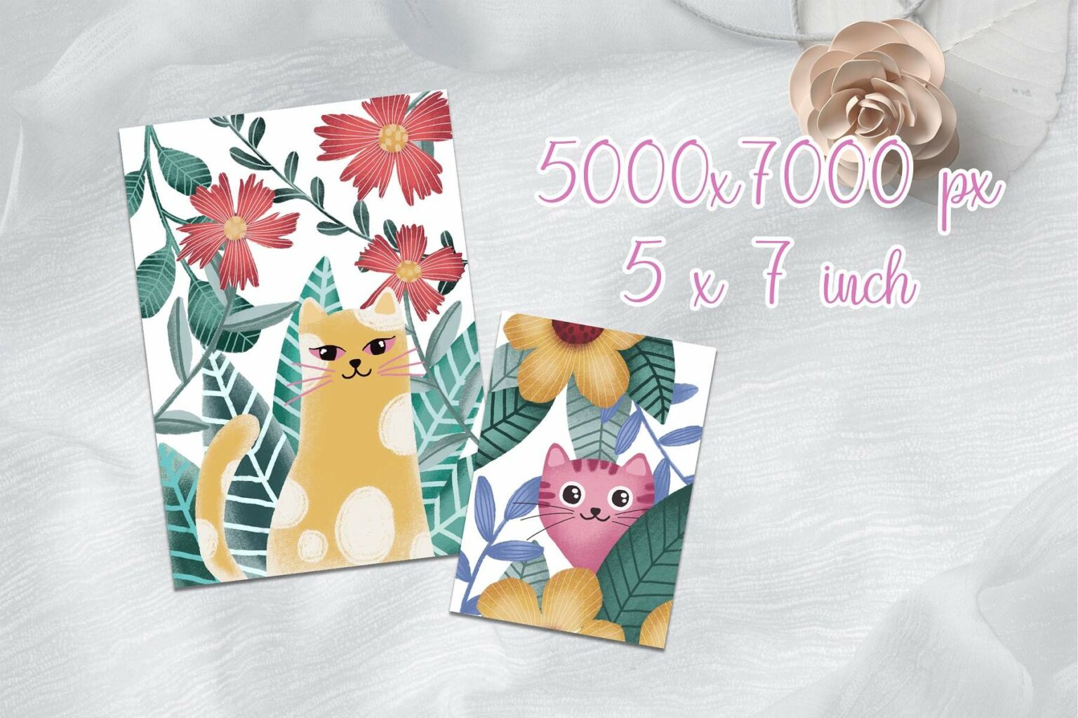 Cute Cats Printable Illustrations - MasterBundles