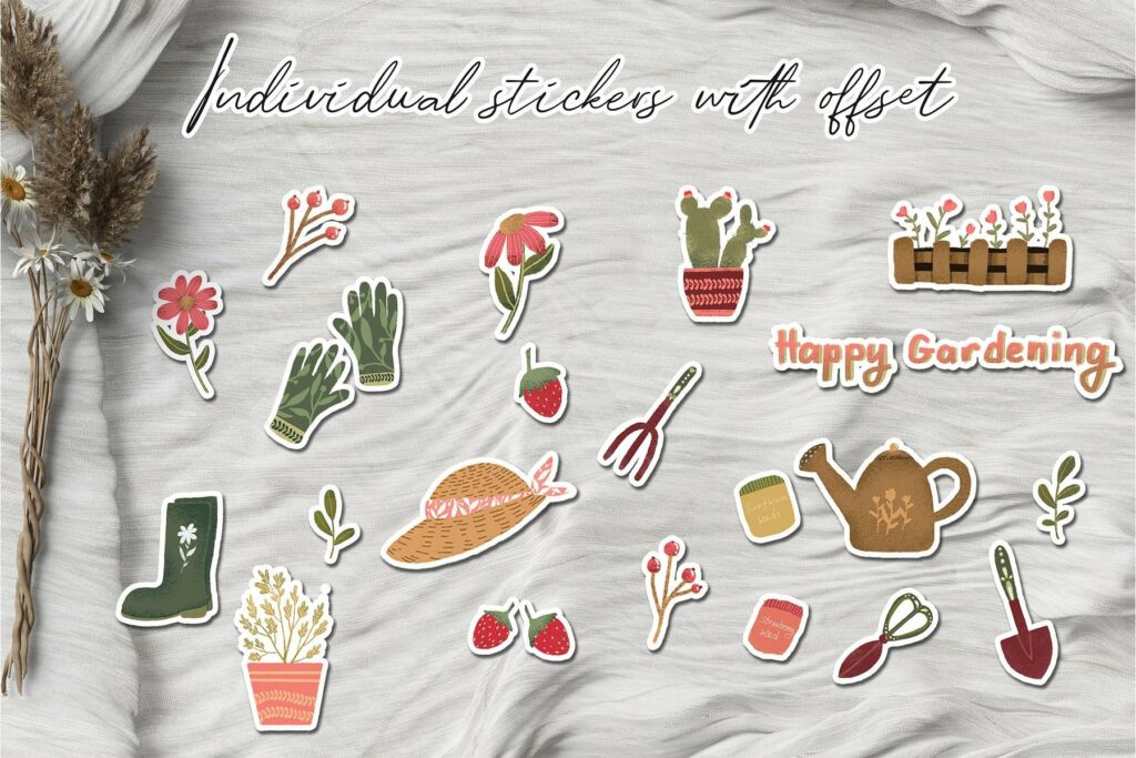 Gardening sticker pack - MasterBundles