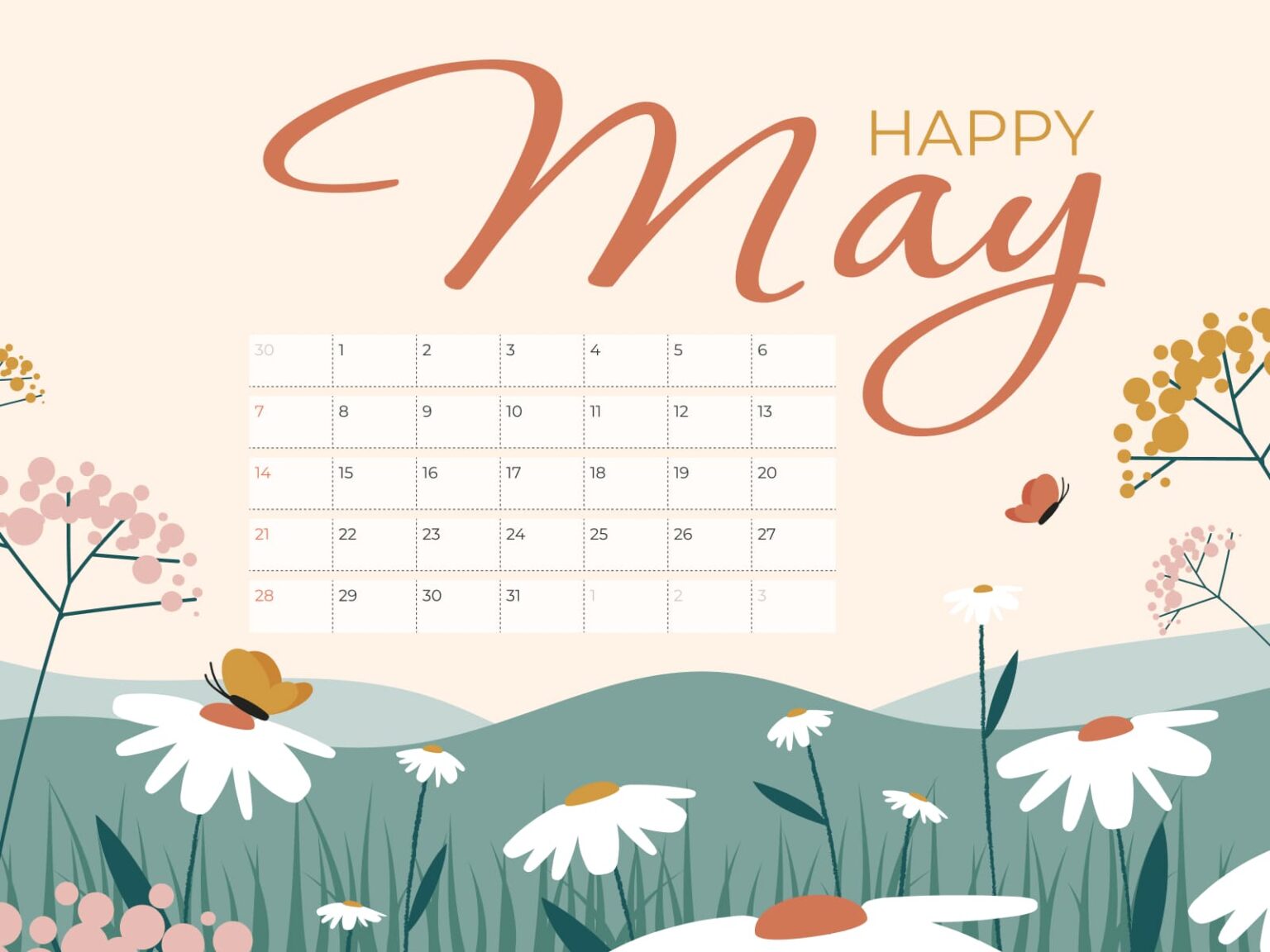 Free Month of May Calendar – MasterBundles