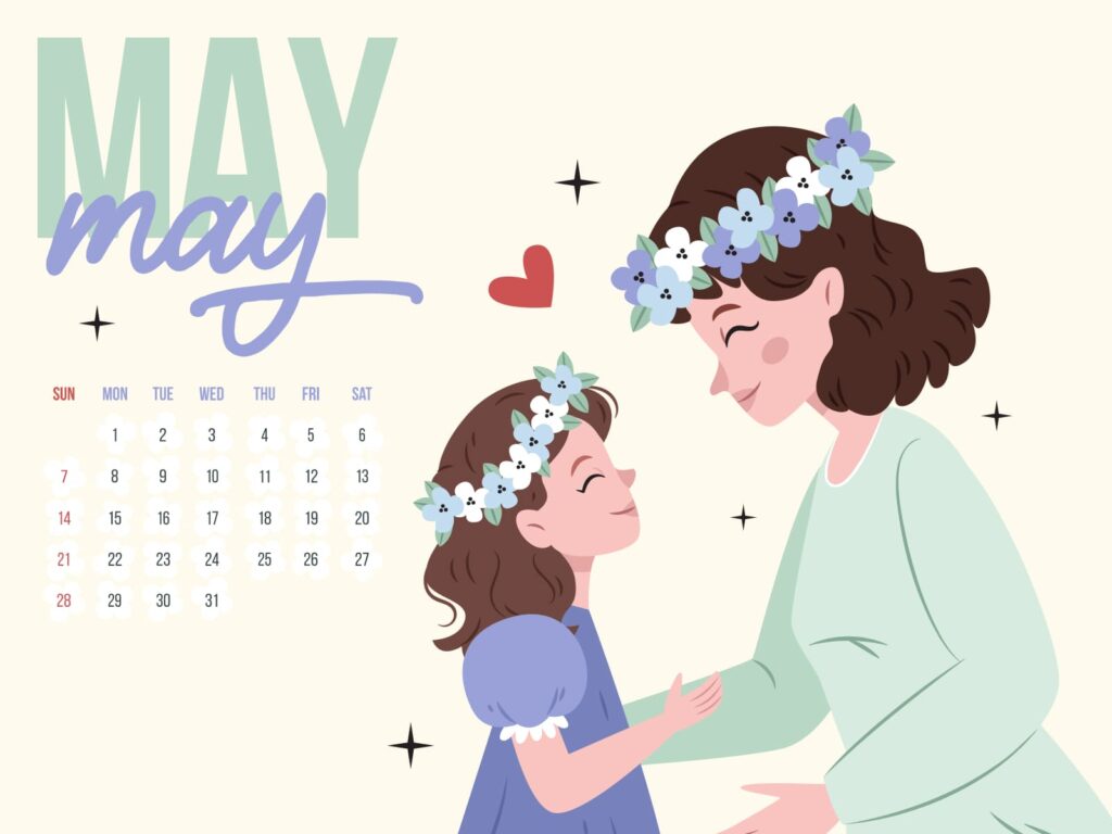 Free May Calendar Mother's Day – MasterBundles