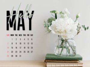 Free Minimal Floral May Calendar – MasterBundles