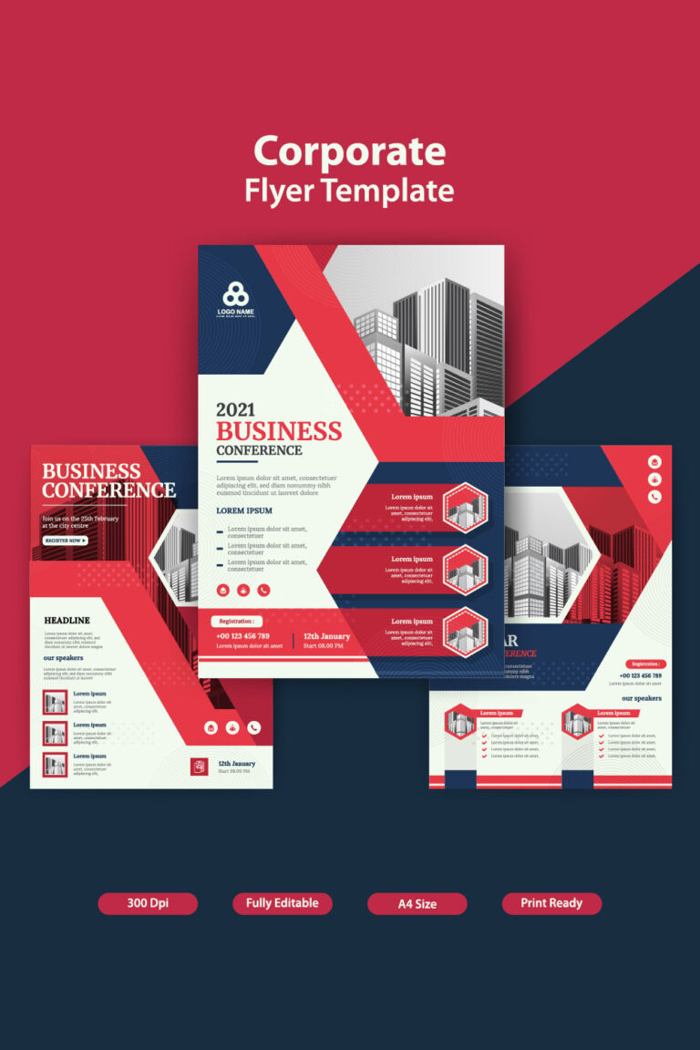3 Corporate Flyer Design Template - MasterBundles
