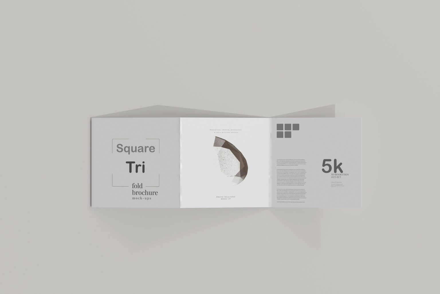 Square Tri-Fold Brochure Mockup – MasterBundles