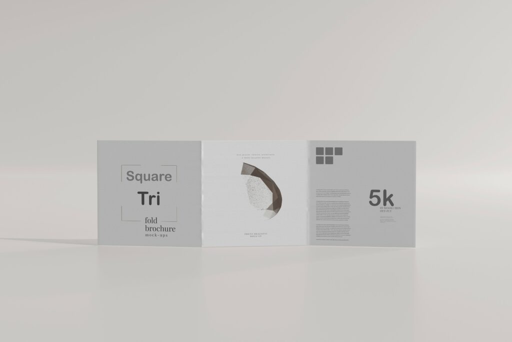 Square Tri-Fold Brochure Mockup – MasterBundles