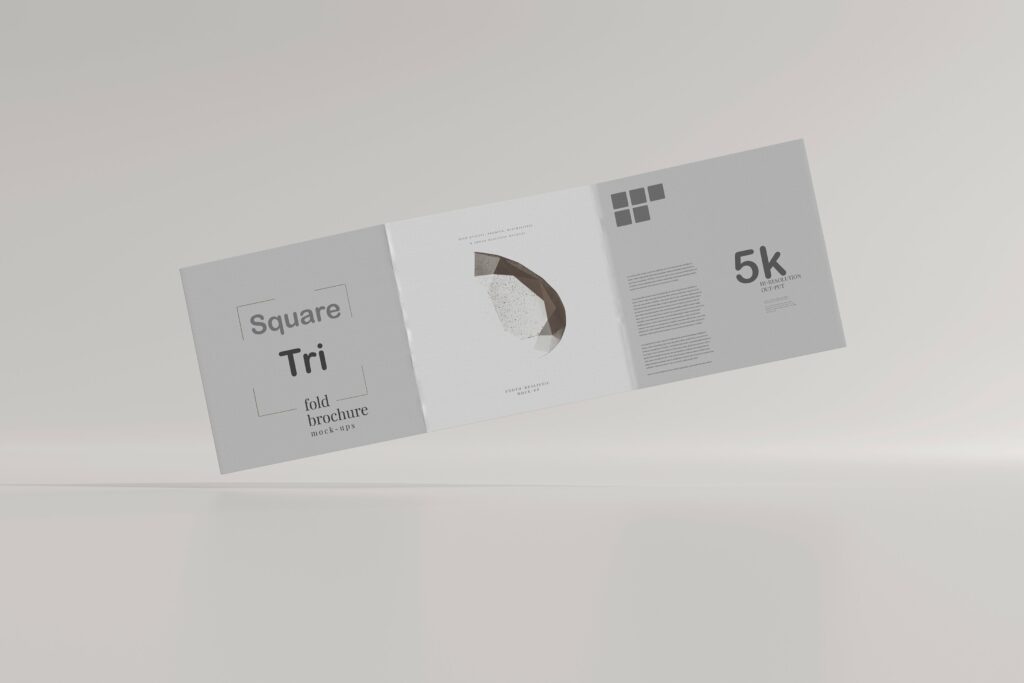 Square Tri-Fold Brochure Mockup – MasterBundles