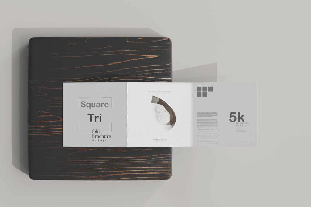 Square Tri-Fold Brochure Mockup – MasterBundles