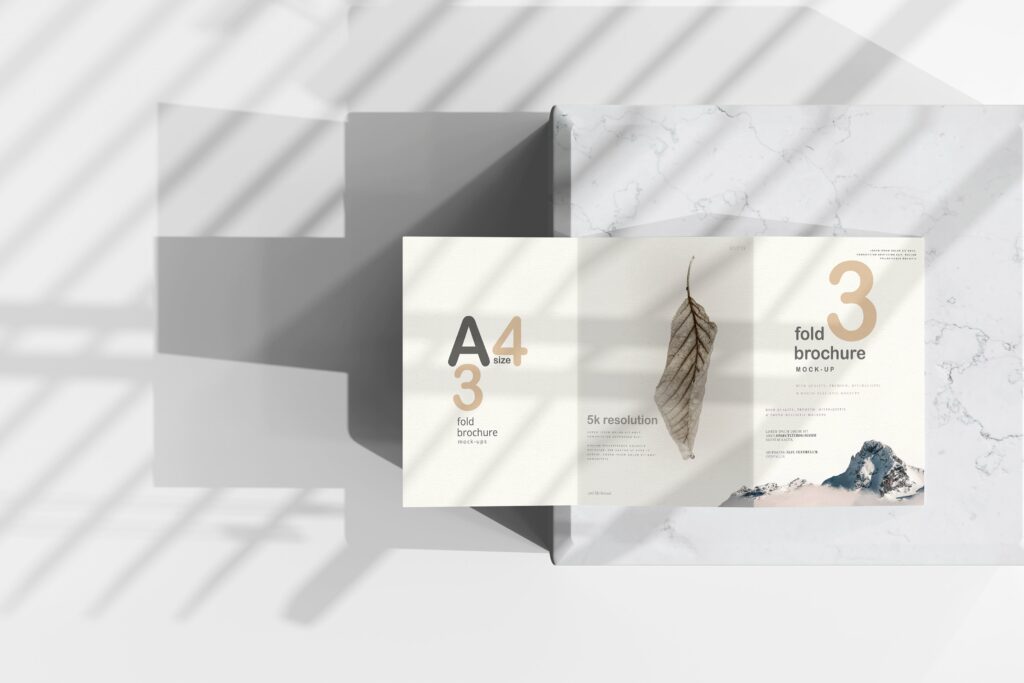 A4 Size Tri-Fold Brochure Mockup – MasterBundles