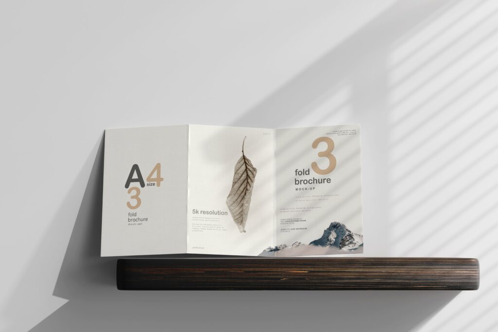 A4 Size Tri-Fold Brochure Mockup – MasterBundles