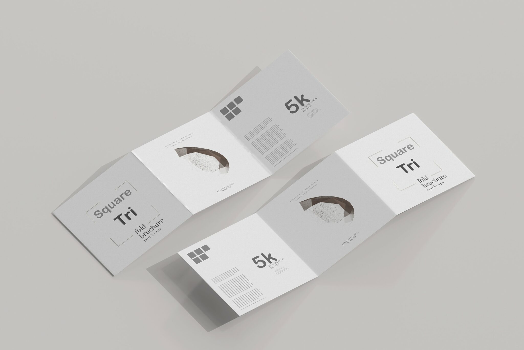 Square Tri-Fold Brochure Mockup – MasterBundles