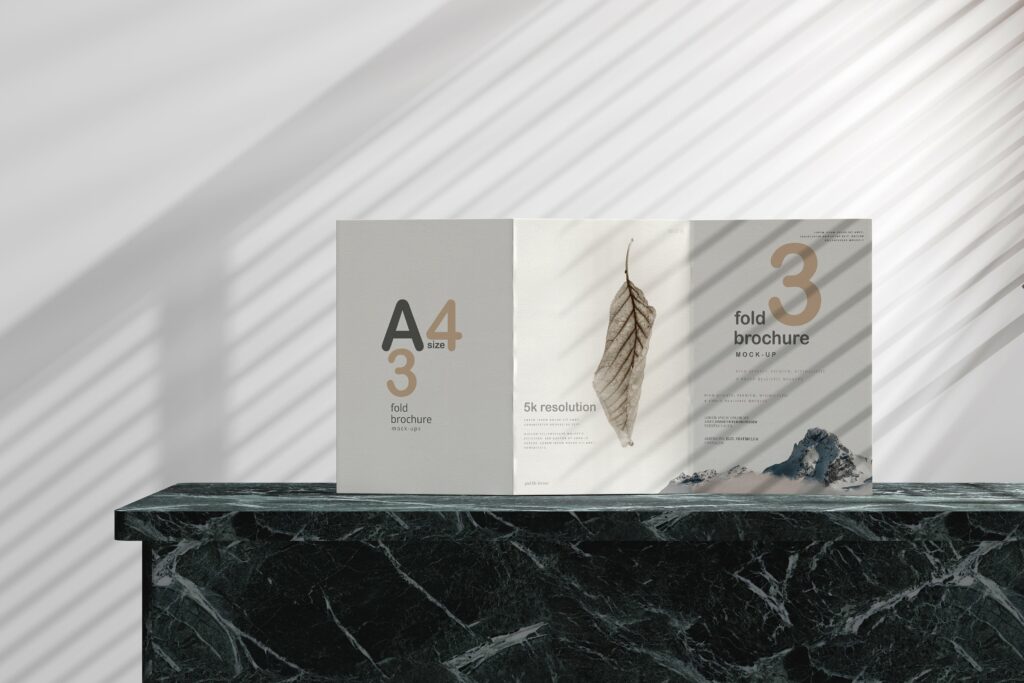 A4 Size Tri-Fold Brochure Mockup – MasterBundles