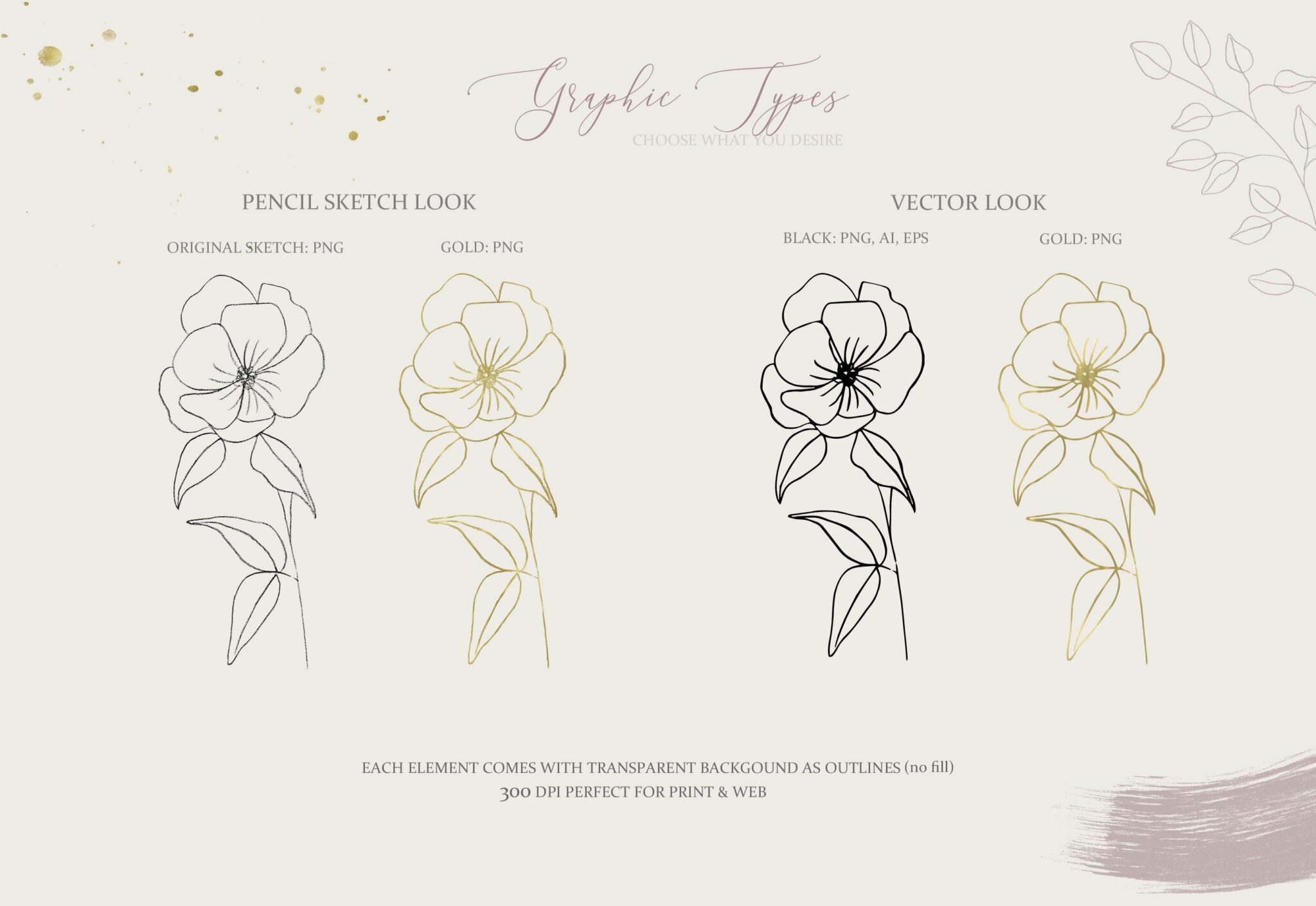 Fine Art Pencil Sketch Florals – MasterBundles