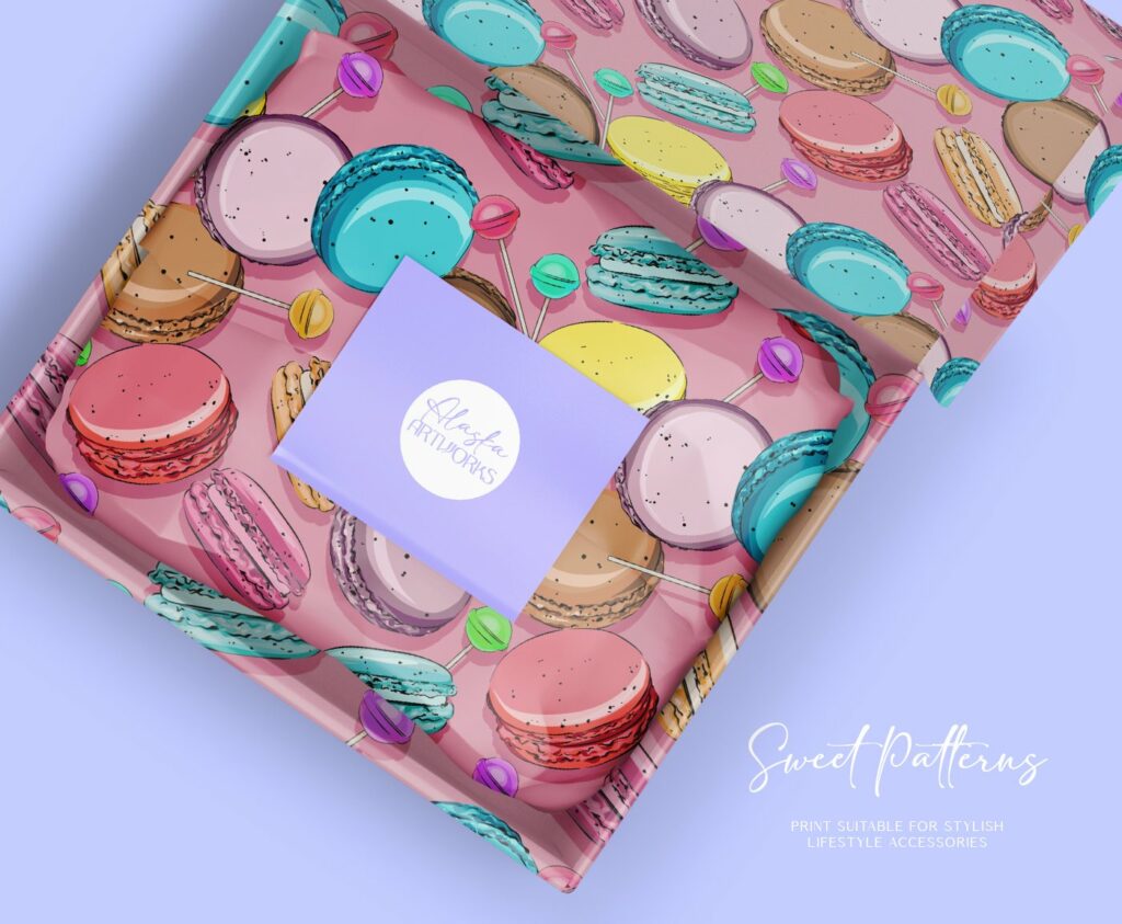 Vector patterns. Macaron, candy – MasterBundles