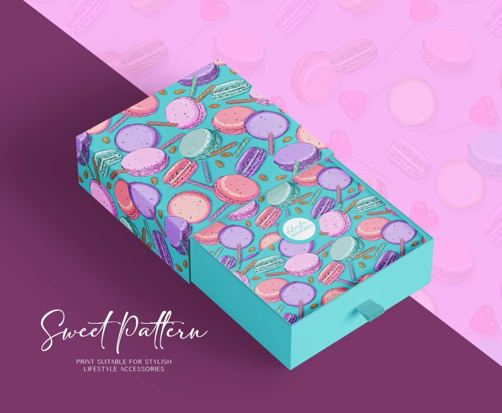 Vector patterns. Macaron, sweets – MasterBundles