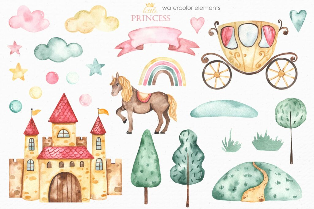 Little princess watercolor – MasterBundles