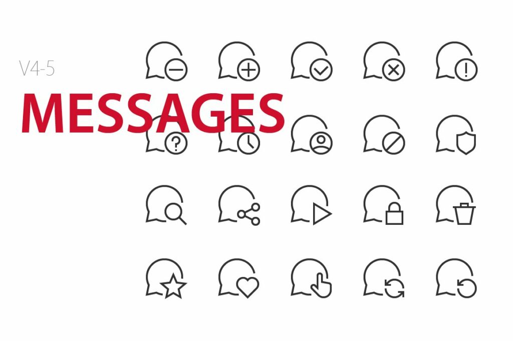 100 Messages UI icons – MasterBundles