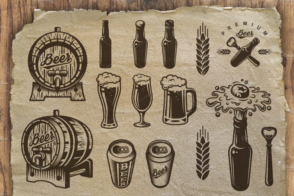 Set of beer logos templates – MasterBundles
