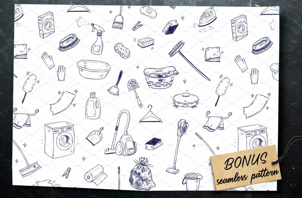 Cleaning Tools, Housework Graphics – MasterBundles