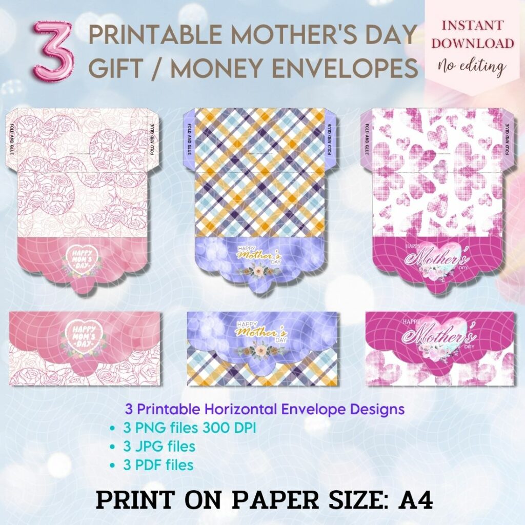 Printable Mother's Day Theme Gift Envelopes - MasterBundles