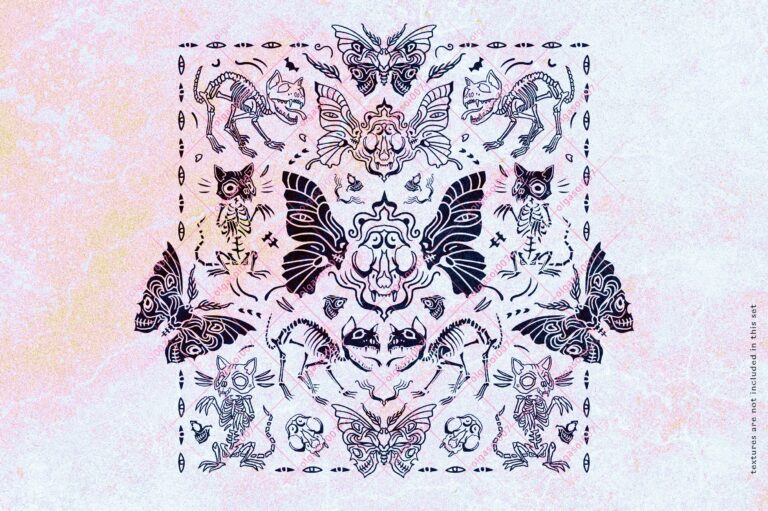 Halloween cats and moths – MasterBundles