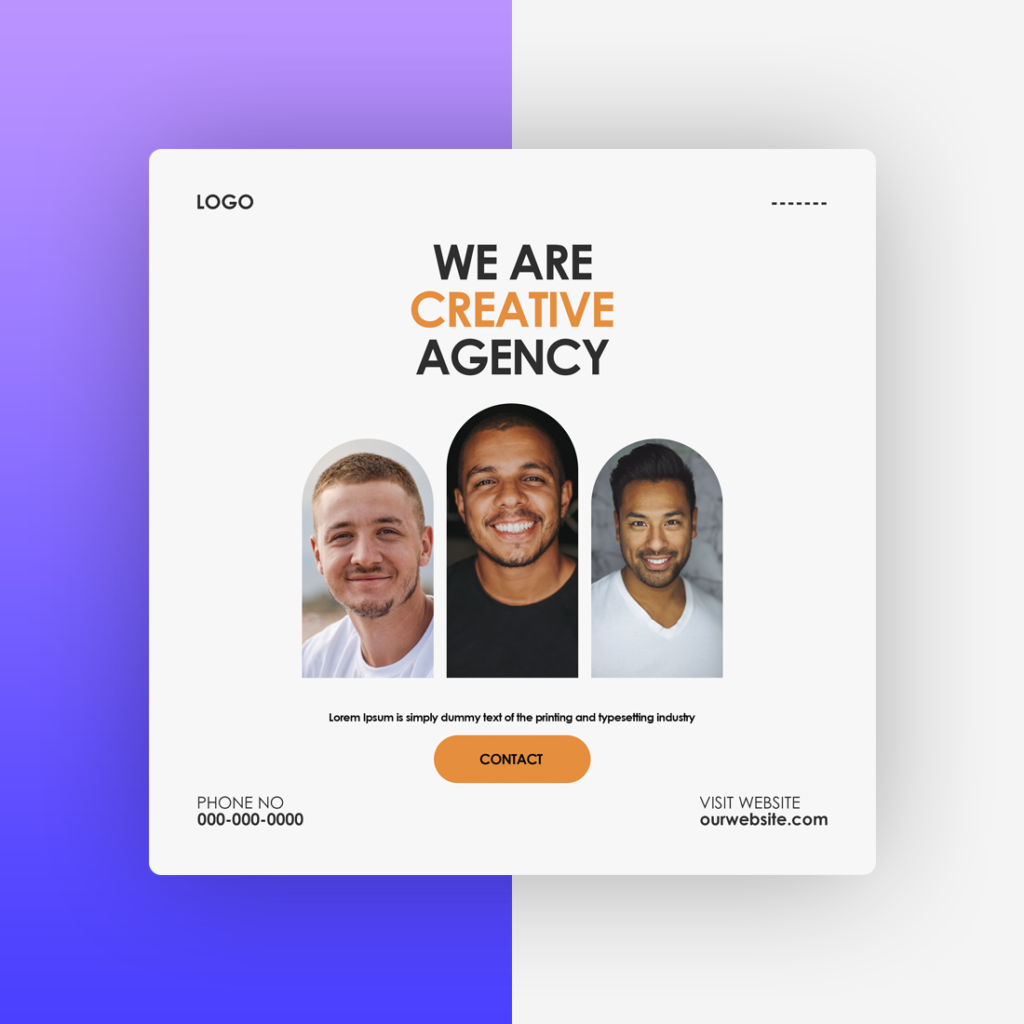 We Are Creative Agency Social Media Poster Design Template - MasterBundles