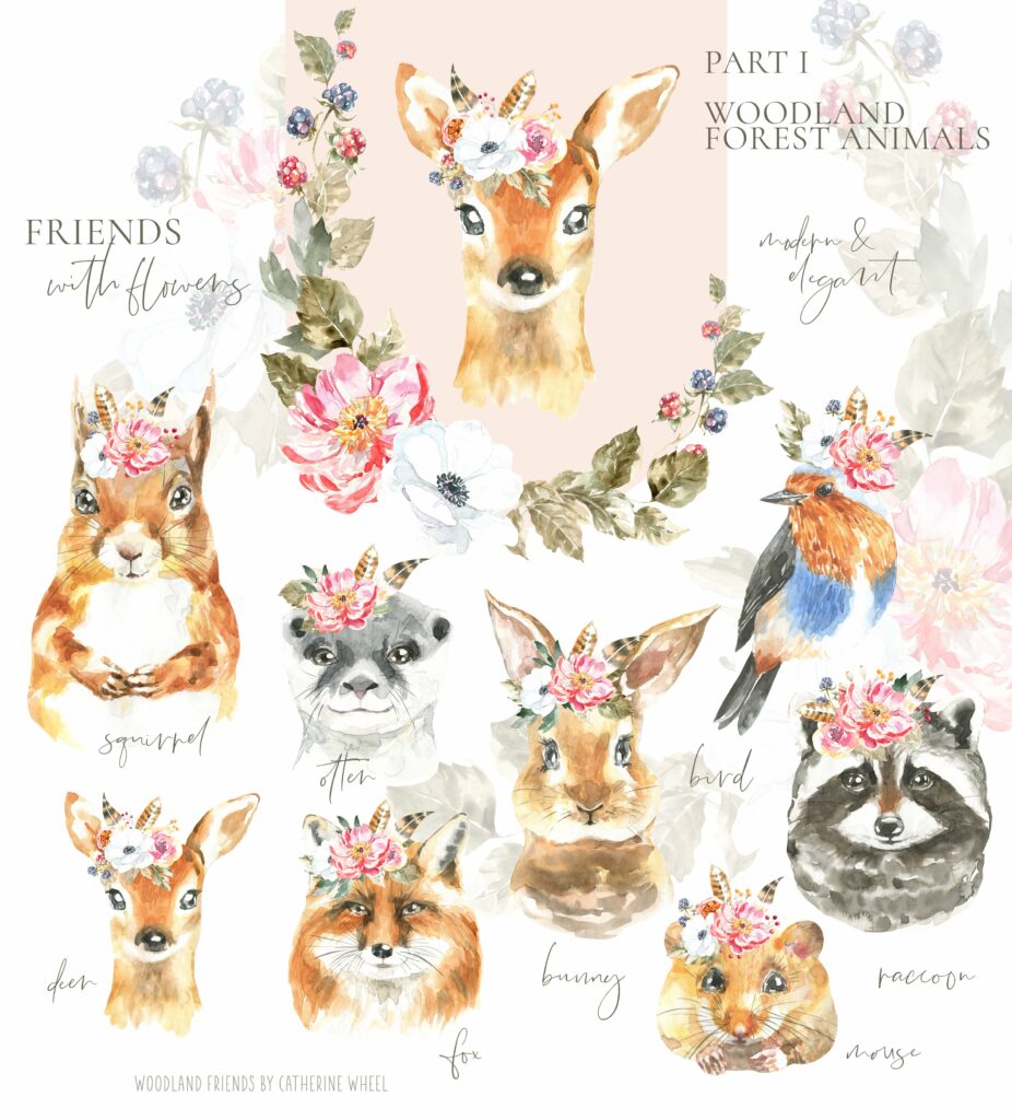 Boho Watercolor Woodland Animals – MasterBundles