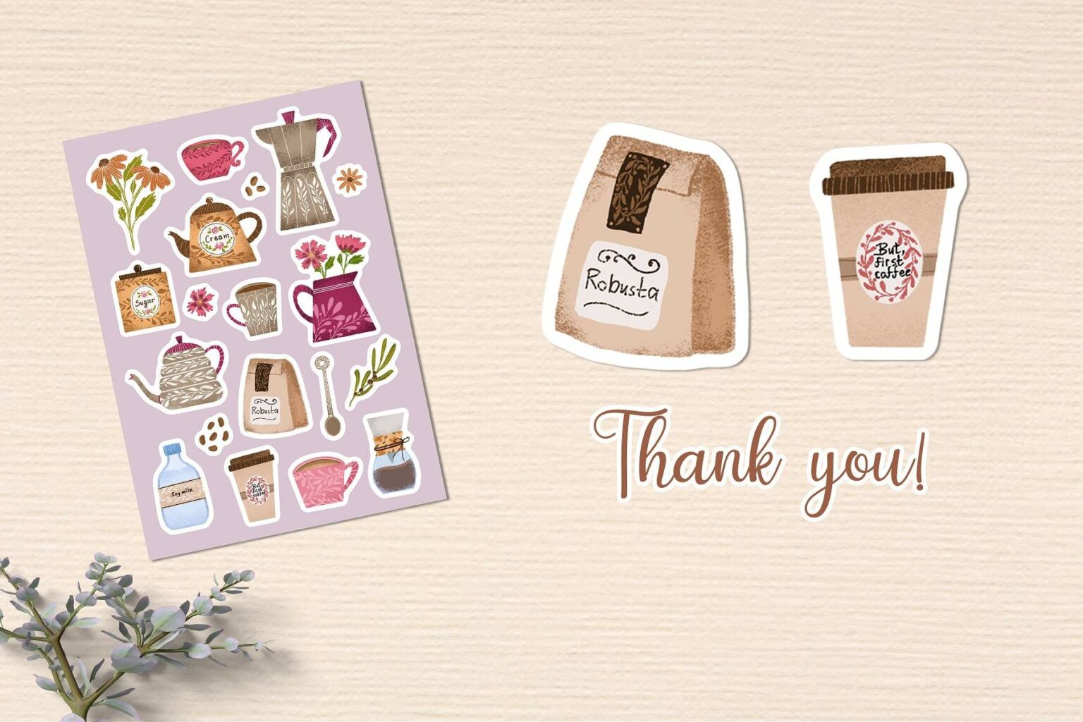 Coffee aesthetic sticker pack - MasterBundles