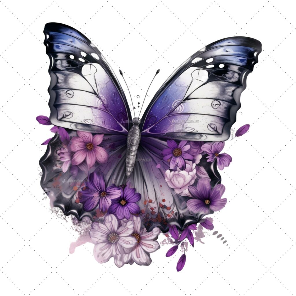 Purple Butterfly Sublimation Clipart Bundle - MasterBundles