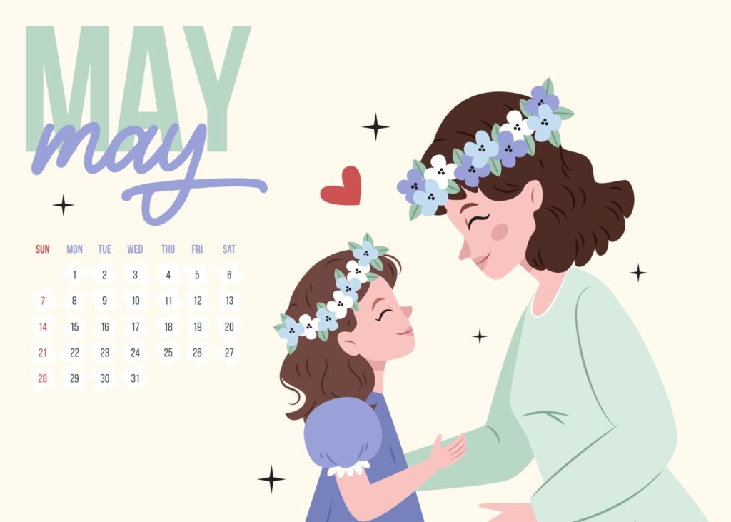 Free May Calendar Mother's Day – MasterBundles