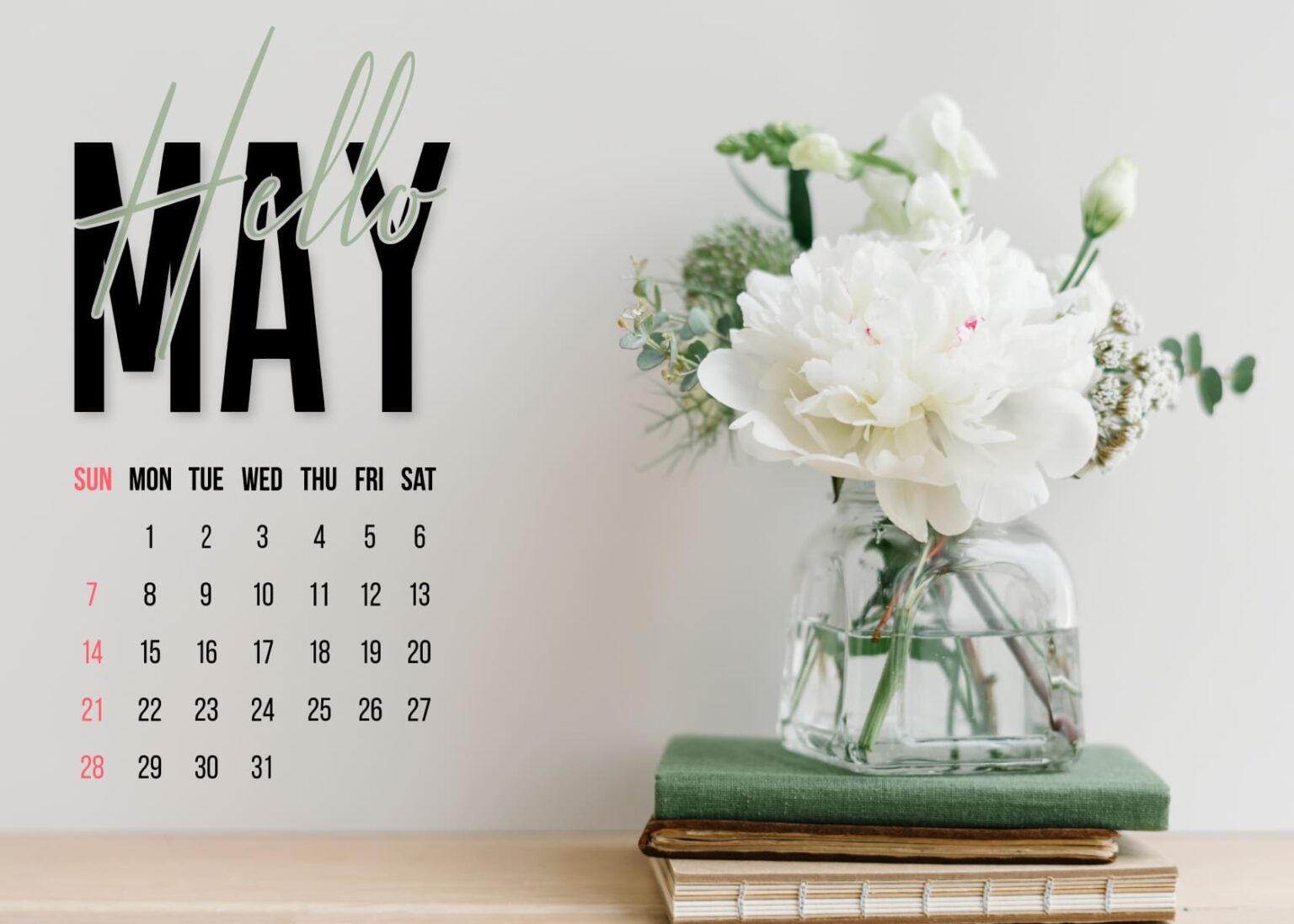 Free Minimal Floral May Calendar – MasterBundles