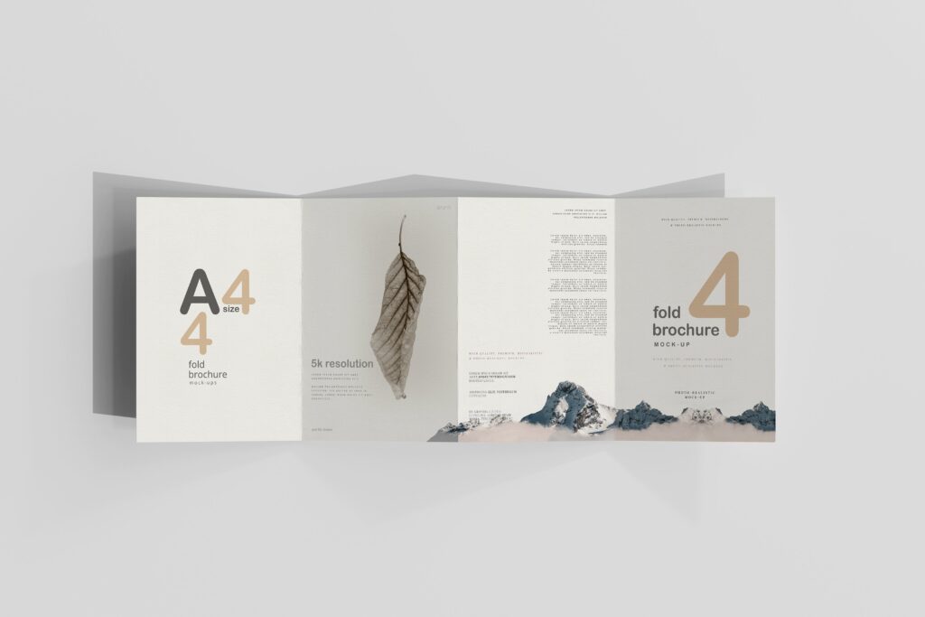 A4 Size Four Fold Brochure Mockup – MasterBundles
