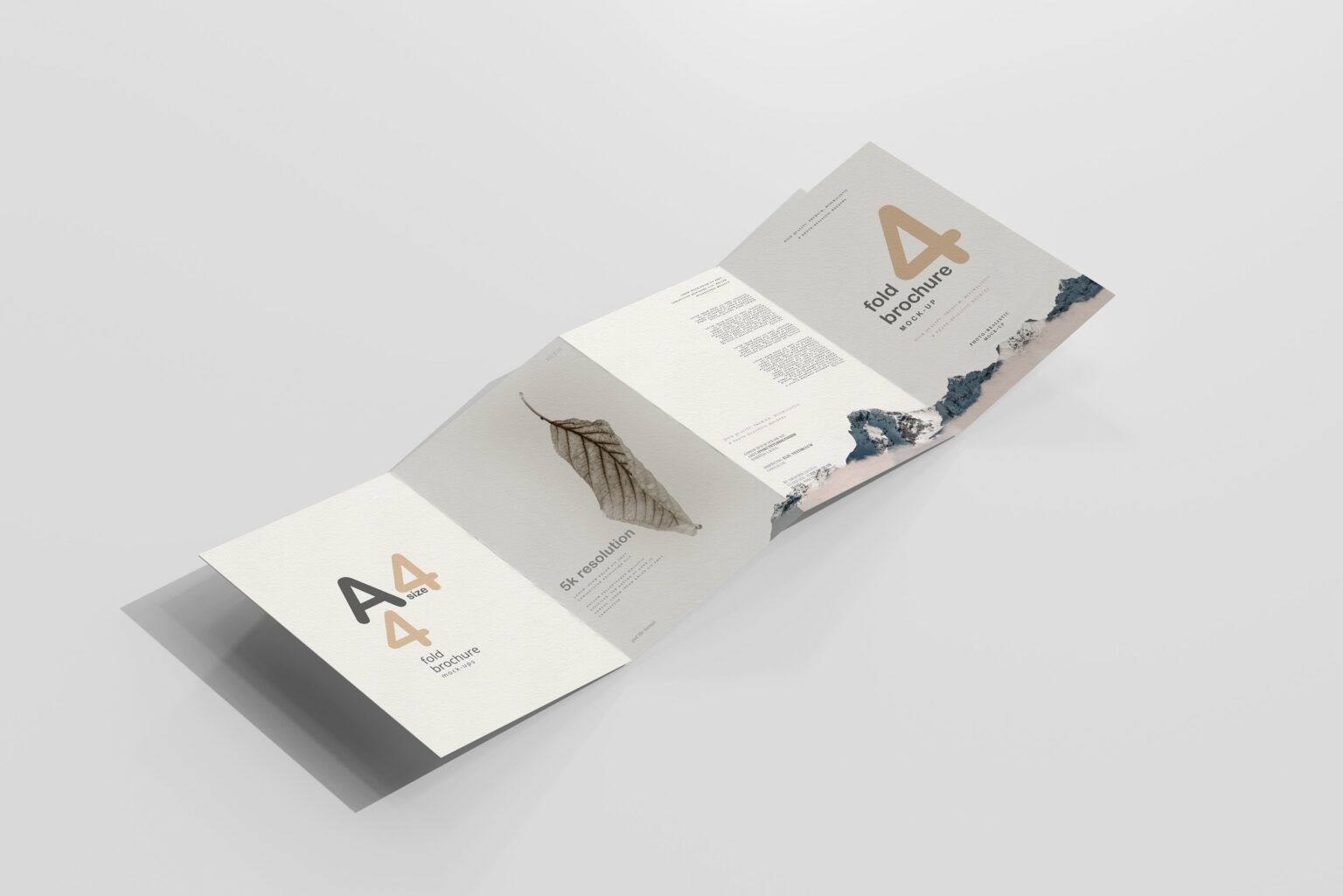 A4 Size Four Fold Brochure Mockup – MasterBundles